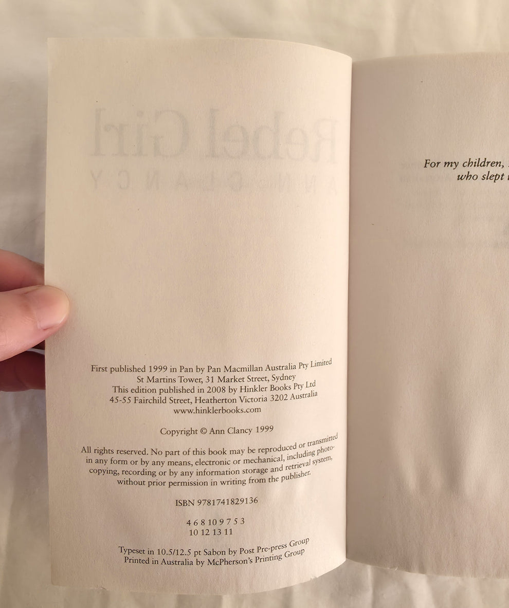 Rebel Girl by Ann Clancy – Morgan's Rare Books