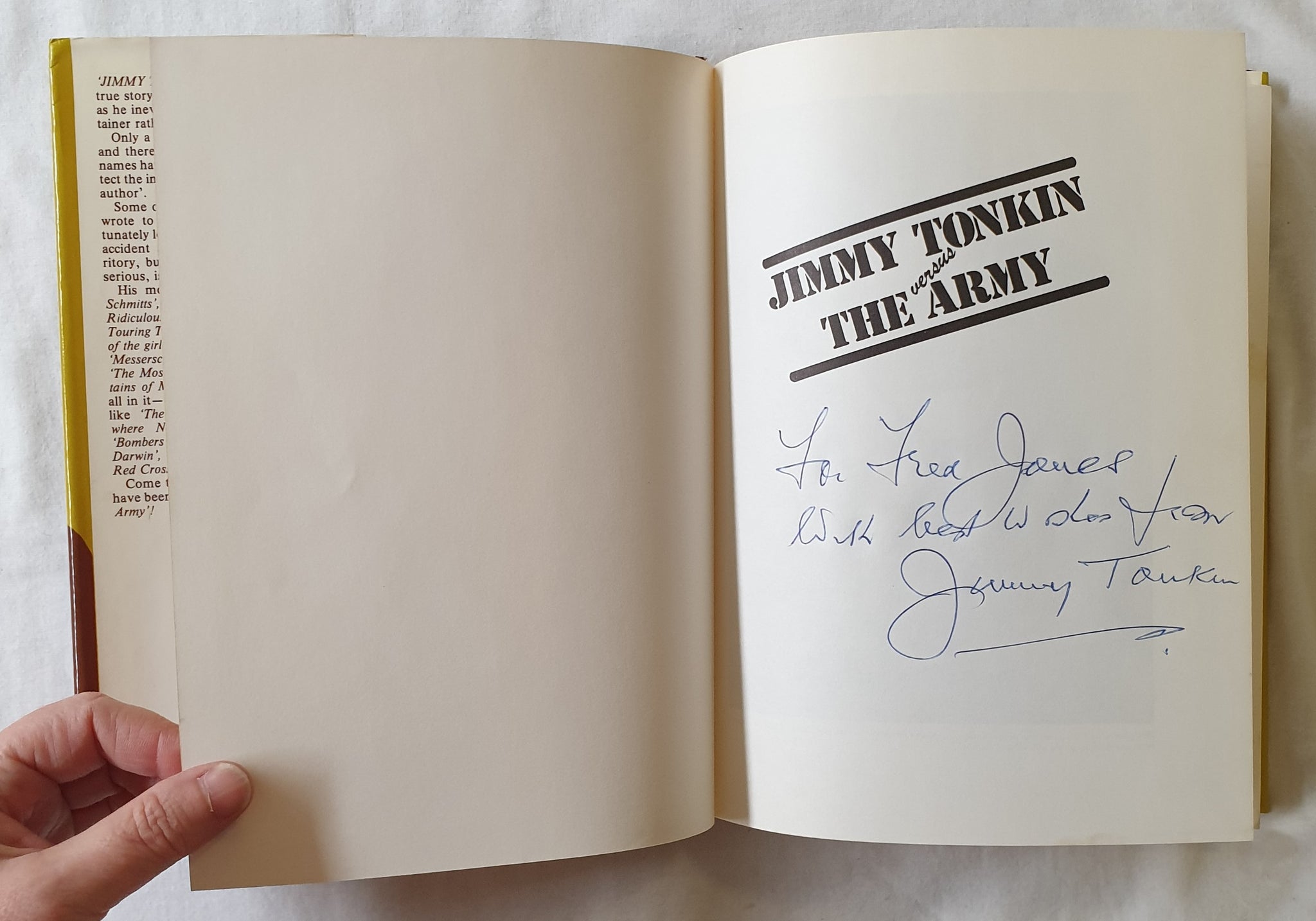 Jimmy Tonkin versus The Army by Jimmy Tonkin – Morgan's Rare Books