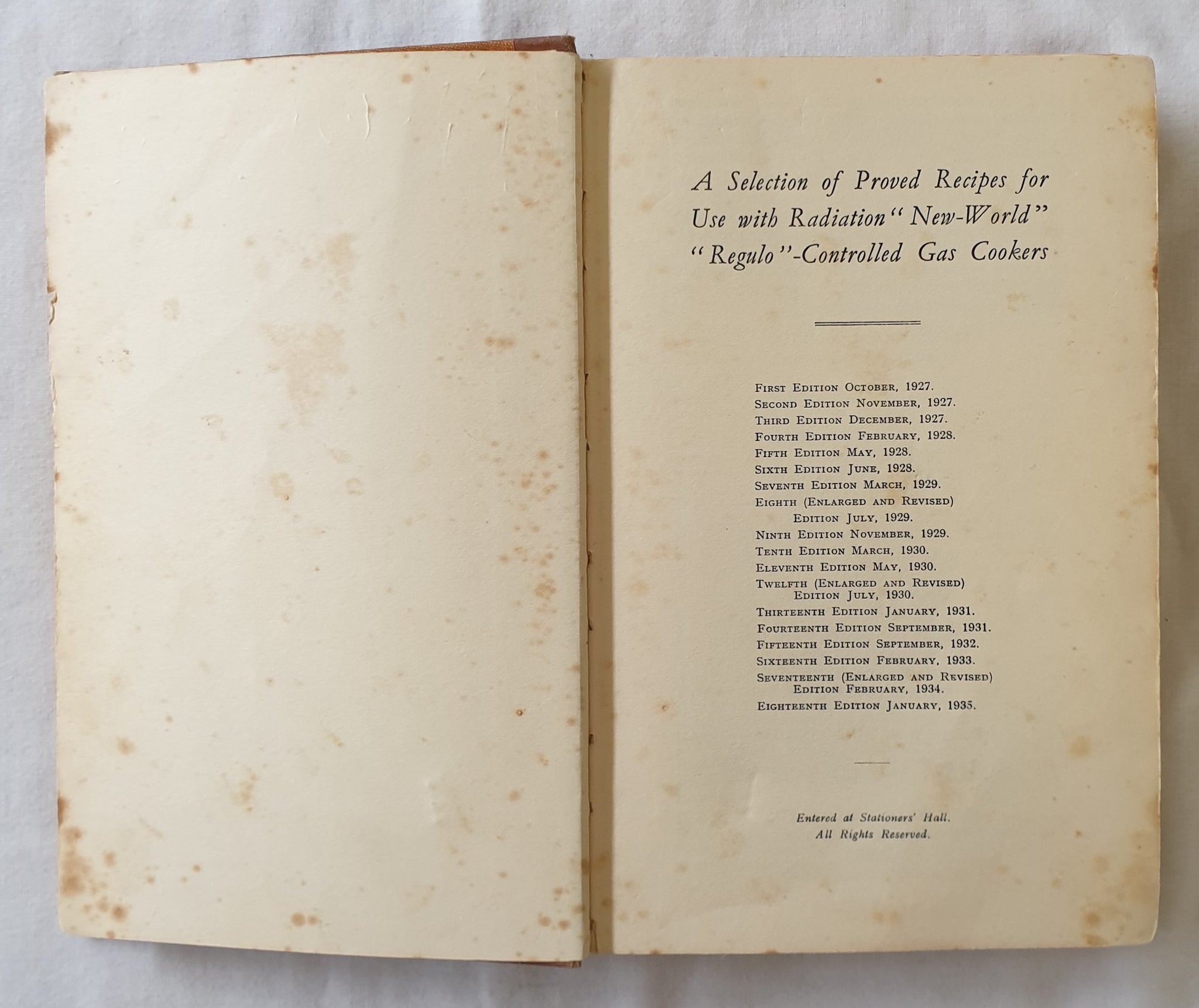 Radiation Cookery Book by Radiation – Morgan's Rare Books