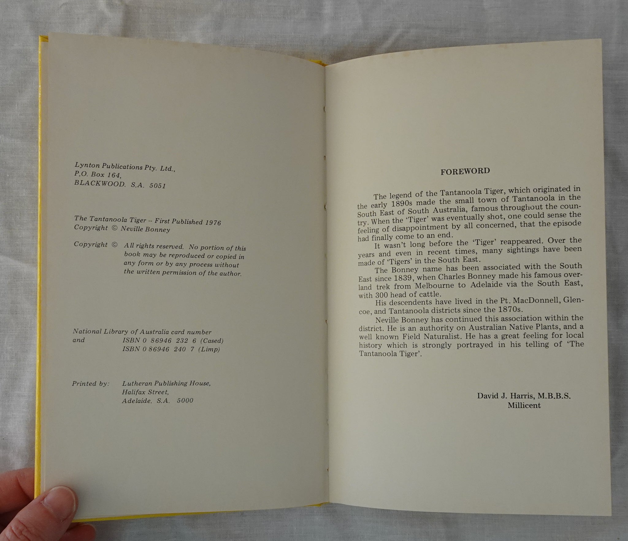 The Tantanoola Tiger by Neville Bonney – Morgan's Rare Books