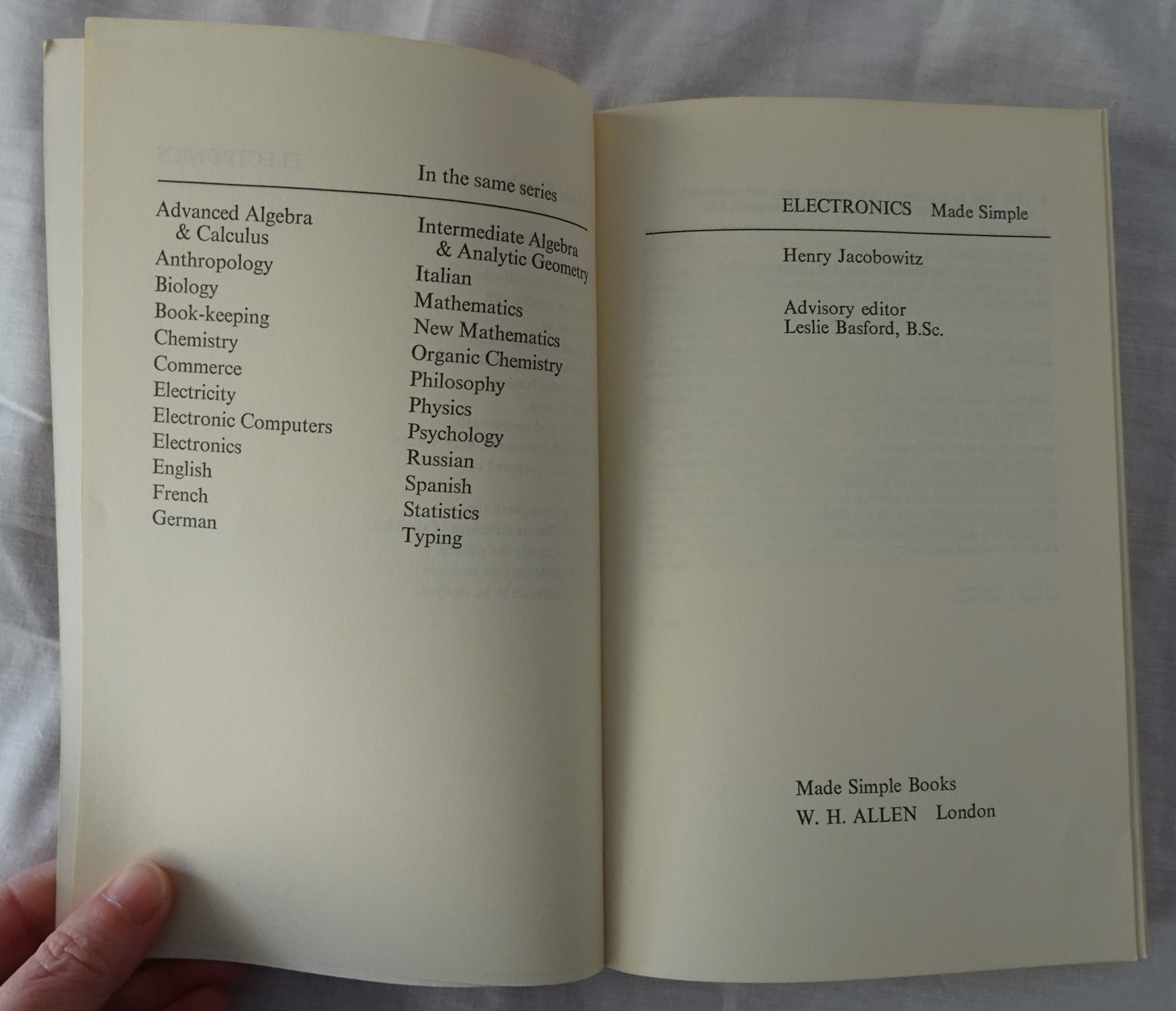Electronics Made Simple by Henry Jacobowitz – Morgan's Rare Books